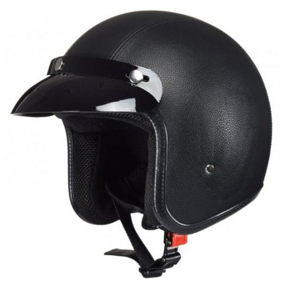 Helmet -AWINA- size M, black leather, OPEN FACE, model TN8658 ...
