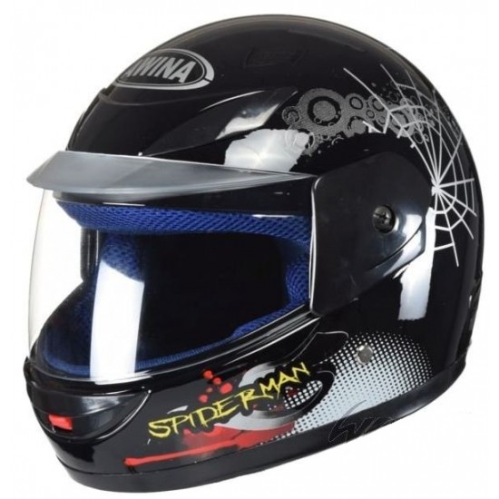 Helmet -AWINA- size 47-48cm, black spider, FULL FACE